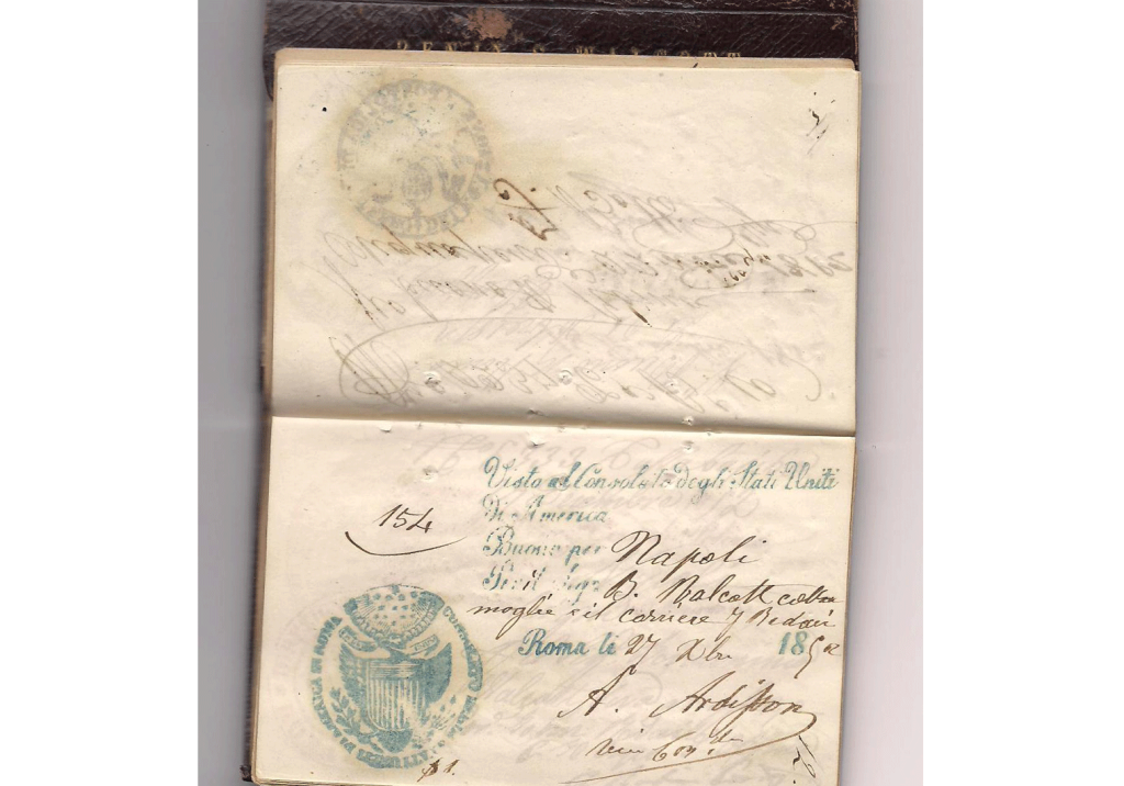 US passport for the Middle East 1852 - Our Passports