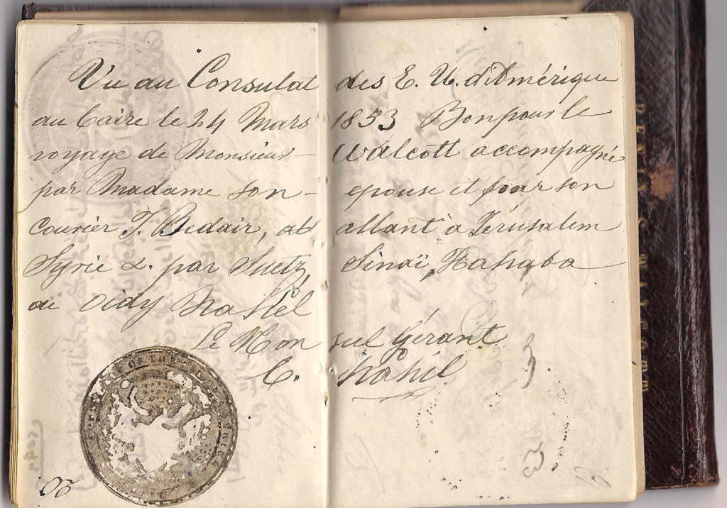 US passport for the Middle East 1852 - Our Passports