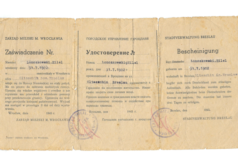 German evacuation/deportation papers - Our Passports