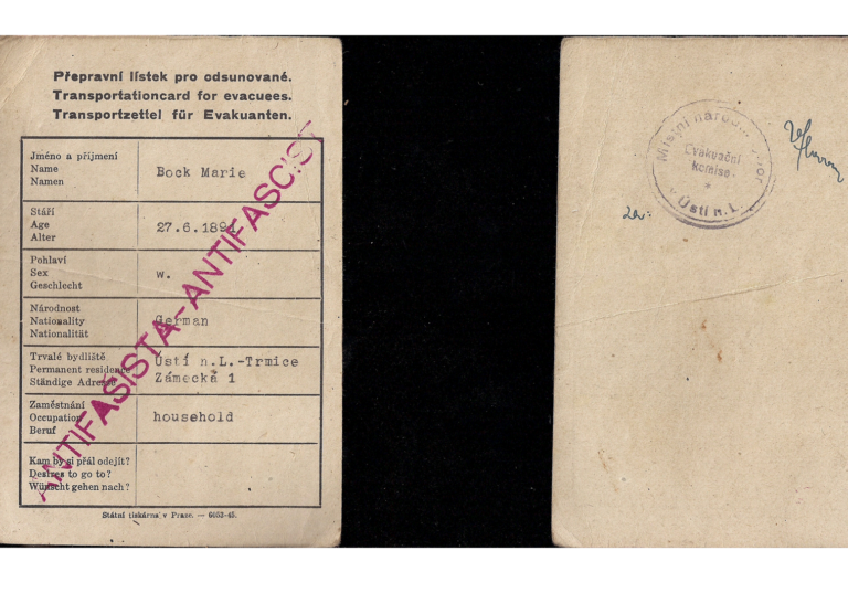 German evacuation/deportation papers - Our Passports